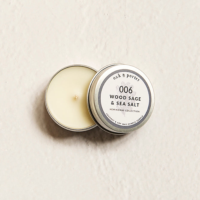 Wood Sage & Sea Salt Sample Candle – Oak & Porter